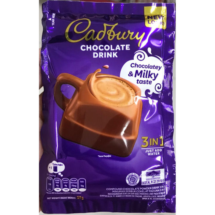 30g sachet Cadbury Chocolate Drink 3 in 1 Just Add Water | Lazada PH