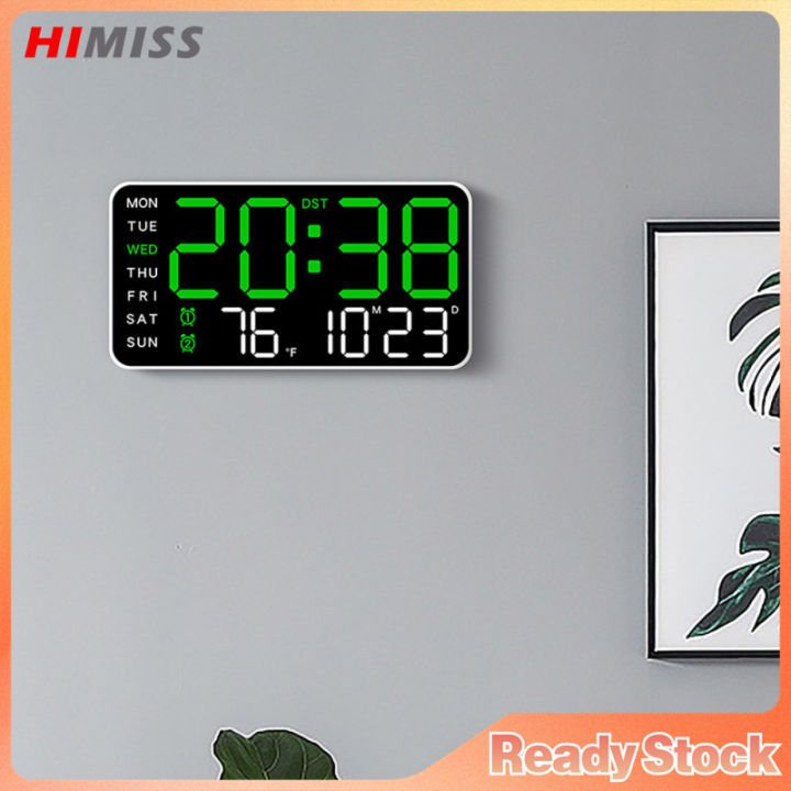 LED Screen Digital Wall Clock 12/24H Table Clock With Adjustable ...