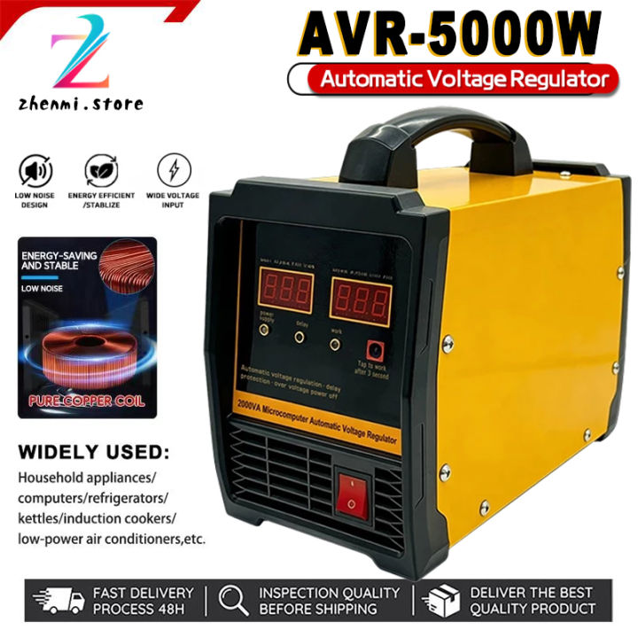 5000WATTS Automatic Voltage Regulator AVR Power Supply Surge Protection ...