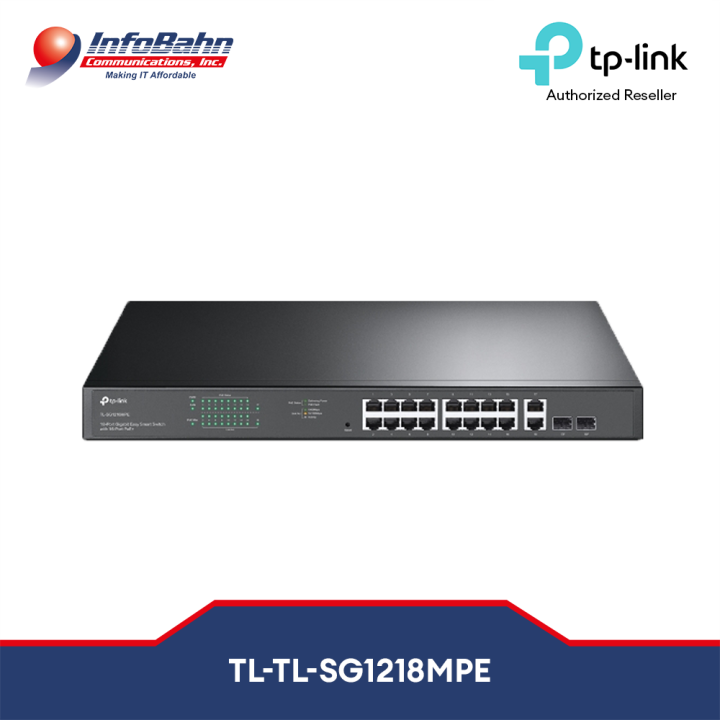 TP-Link JetStream 16-Port Gigabit Easy Smart PoE+ Switch with 2 SFP Slots (TL-SG1218MPE ...