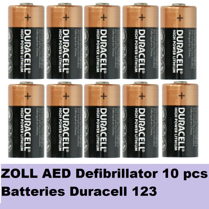 ZOLL AED Defibrillator Battery (10 pcs) Duracell 123 Battery 3V High ...