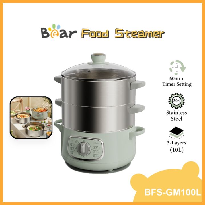 【fen7855】Bear Multifunctional Food Steamer Deluxe 3 Layer Food Steamer ...
