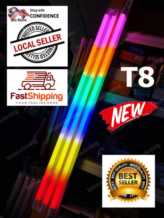 HAZZLE T8 LED 4FT TUBE MULTI COLOR ( 6 in 1 ) | Lazada