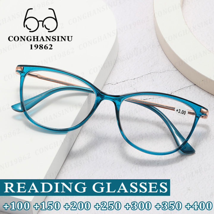 Anti Blue Light Cat Eye Frame Reading Glasses For Women Men Farsighted ...