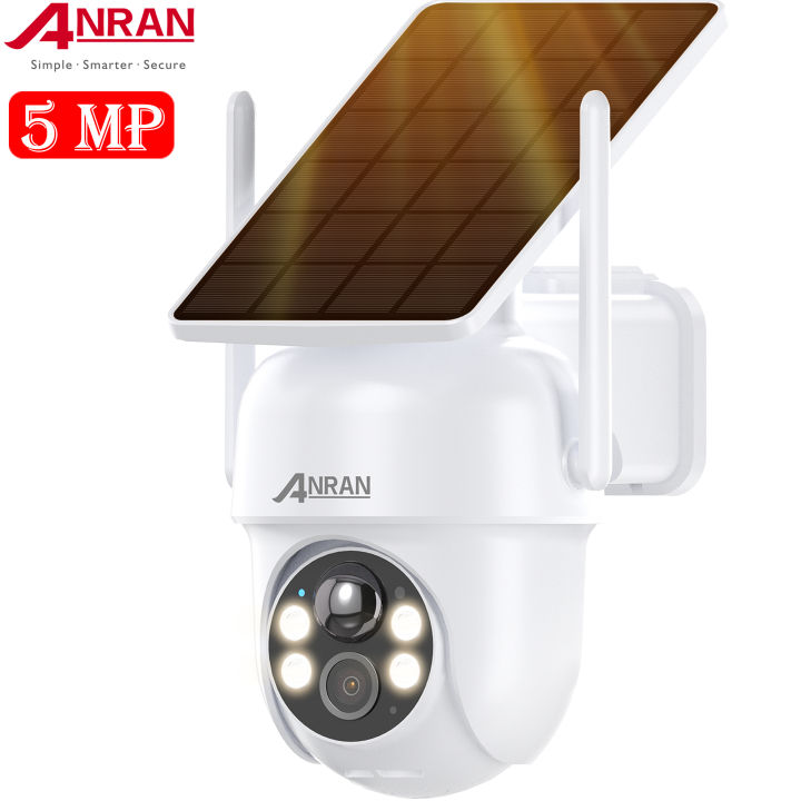 ANRAN 5MP Solar CCTV Outdoor Security Camera Wireless, 4K IP Security ...