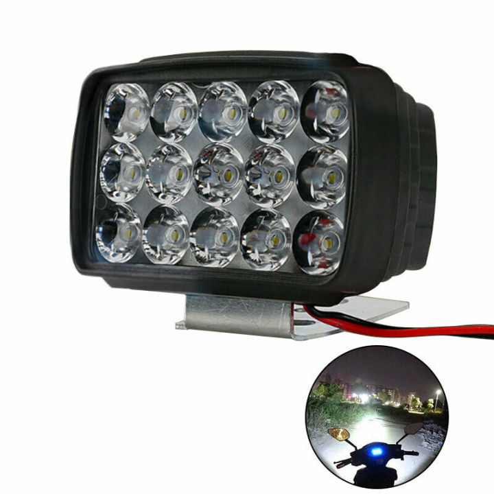 Motorcycle Headlight Spot Light 15 Led 1000lm Motos Atv Utv Scooter