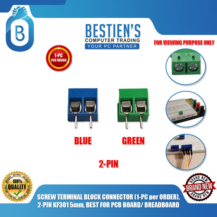 SCREW TERMINAL BLOCK CONNECTOR (1-PC per ORDER), 2-PIN KF301 5mm, BEST ...