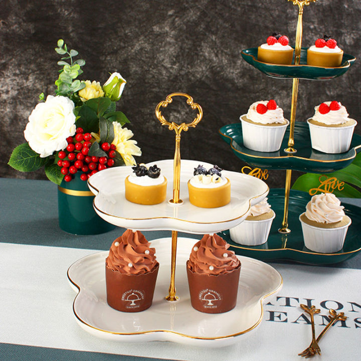 Detachable Ceramic High Tea Stand Muffin Cake Cupcake Fruits Display ...