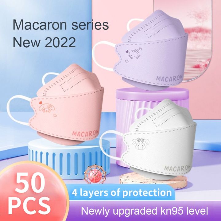 Hourser kf94 cartoon mask for adult 4 Layer Prevention white colors ...