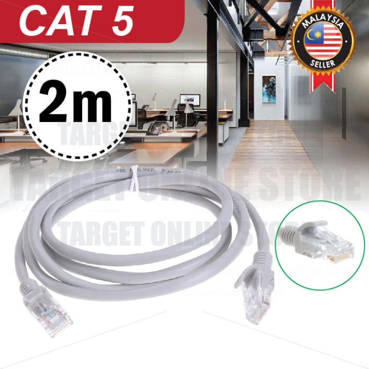 White RJ45 CAT 5 Ethernet Network LAN Cable Modem Router Connector ...
