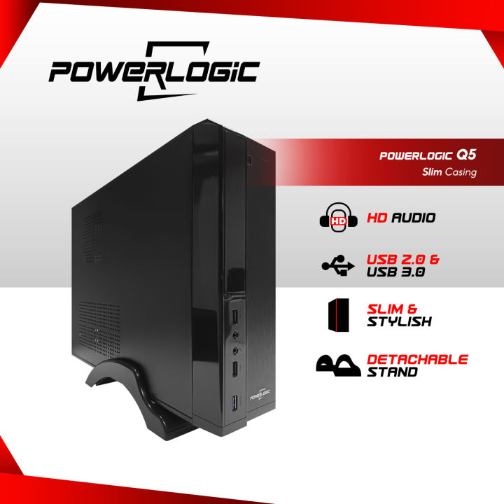 POWERLOGIC Q5 Slim Mini-Micro ATX PC Desktop Case with 600w PSU | Lazada PH
