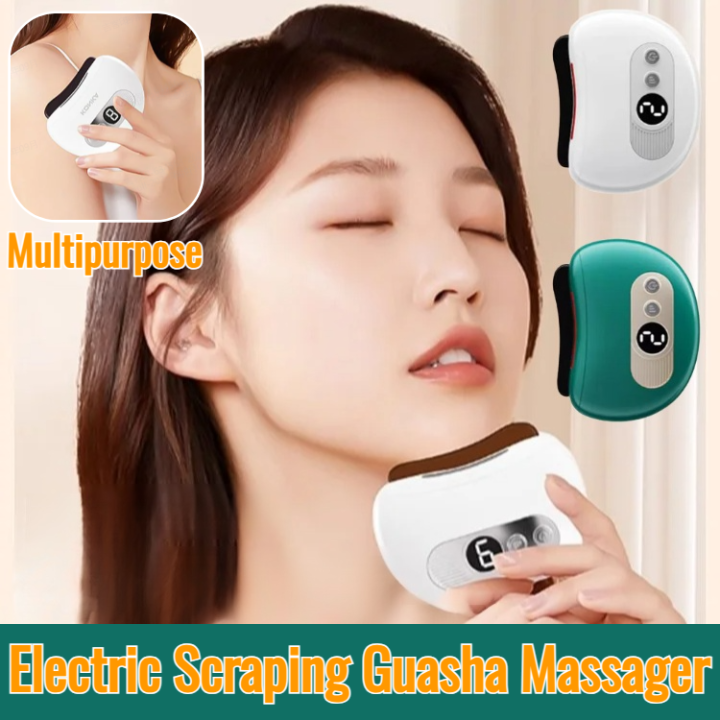 Electric Facial Scraping Guasha Massager Rechargable Heated Vibration ...