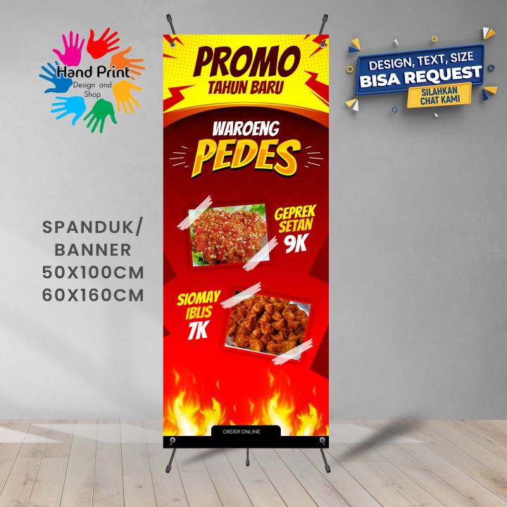 Spanduk Banner Warung Pedas Geprek B Gratis Memesan Desain | Lazada ...