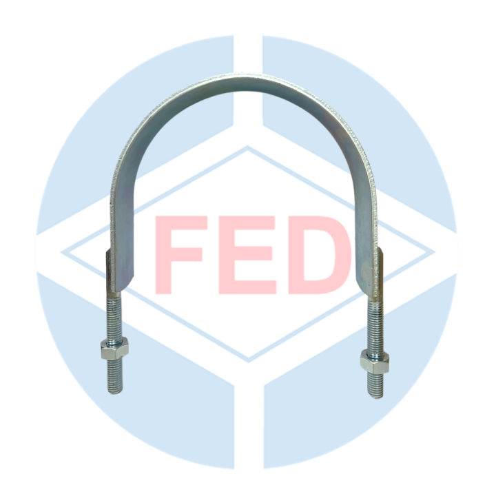 ยู-แบน (Strap U-Bolt) เหล็กชุบซิงค์ ตรา FED ขนาด 2", 2-1/2", 3", 4", 5 ...