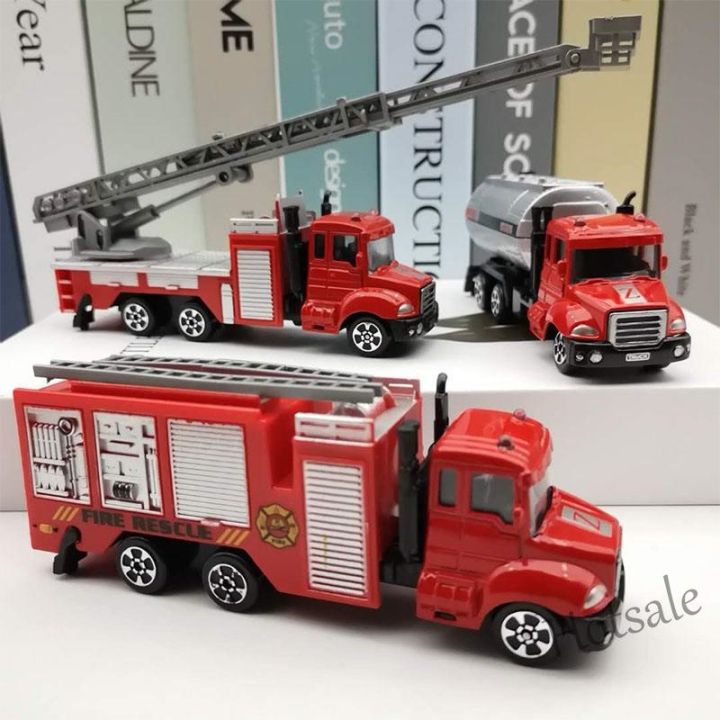 【hot sale】۞⊙ D25 Alloy fire truck children's toy engineering vehicle ...