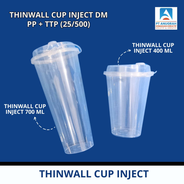 THINWALL CUP INJECT DM 400 ML, 500 ML, & 700ML (25 PCS) | Lazada Indonesia