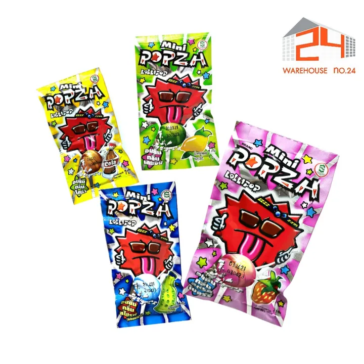 ส่งไว🚀24ชม. ป๊อปซ่า มินิ Popza Mini อมยิ้มกลิ่นผลไม้ 7g. จุ 12 ซอง/แผง ...