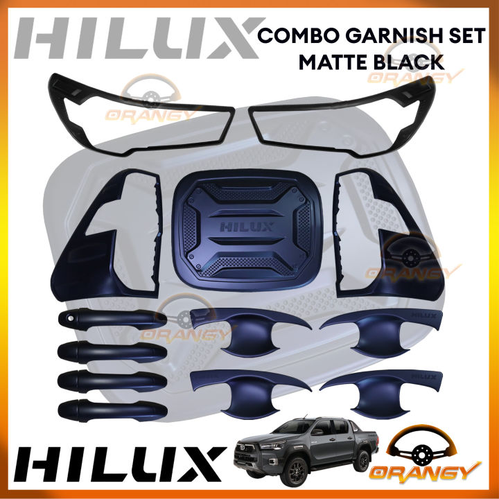 Toyota Hilux G 2024 to 2025 Combo Set Cover Garnish Matte Black ( Car ...