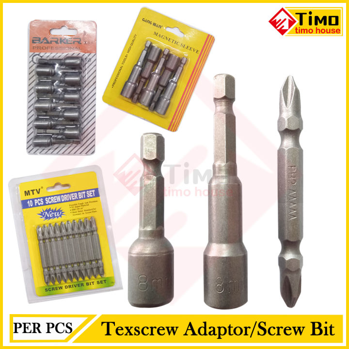 (per pcs) Tex screw adaptor Screw driver bit Texscrew 8mm 48mm&65mm ...