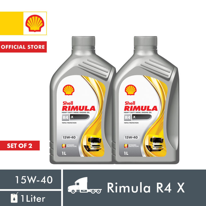 Shell Rimula R4 X 15W-40 Heavy-Duty Engine Oil 1 Liter - Set of 2 ...