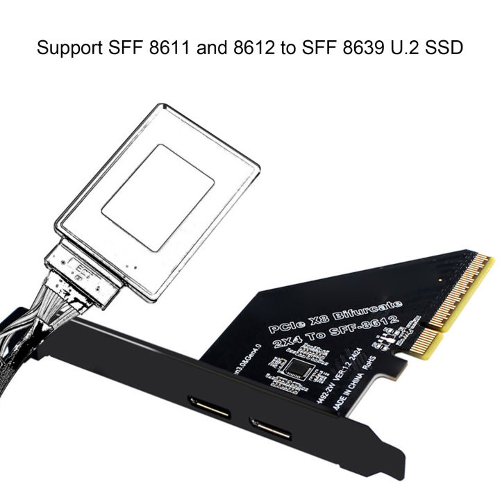 PCIe 4.0 X8 to Oculink Card 128 GTs High Speed Data Transfer External ...