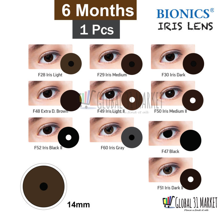 Bionics Iris Lens Prosthetic contact lens 6 Months Disposable 1 pcs ...