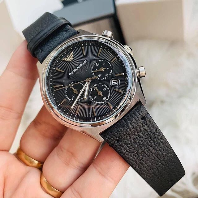 นาฬิกาผู้ชาย EMPORIO ARMANI Chronograph Black Dial รุ่น AR1975 ของแท้ ...