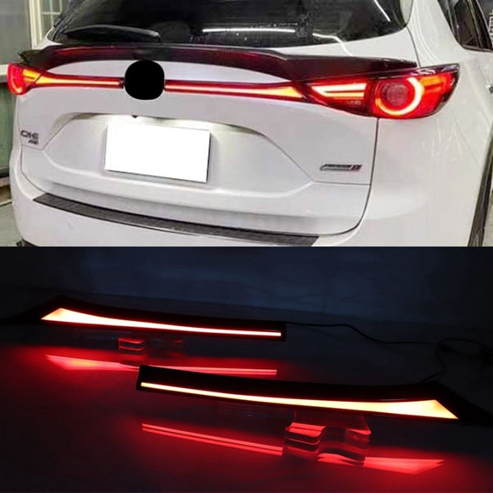2PCS LED Reflector for Mazda CX-5 CX5 2017-2020 Car Tail Light Rear Bumper Light Rear Fog Lamp ...