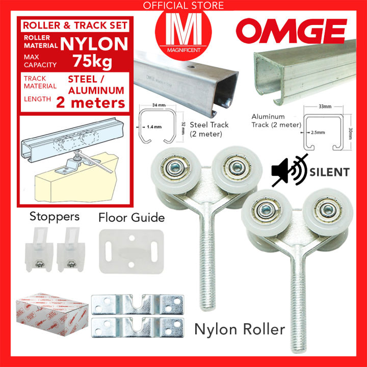 Omge Italy Sliding Door Roller (Nylon or Steel) Set 80 to 100kg with 2 ...