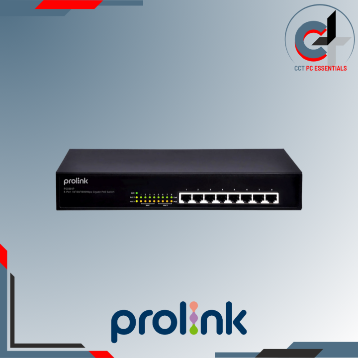 Prolink PSG801P 8 Port Gigabit POE 10/100/1000Mbps Switch Hub | CCT PC ...
