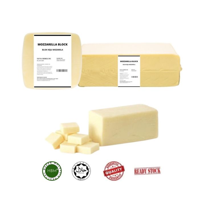 MOZZARELLA CHEESE BLOCK 1KG/2KG/2.4KG / Processed Cheese / Halal / Blok ...