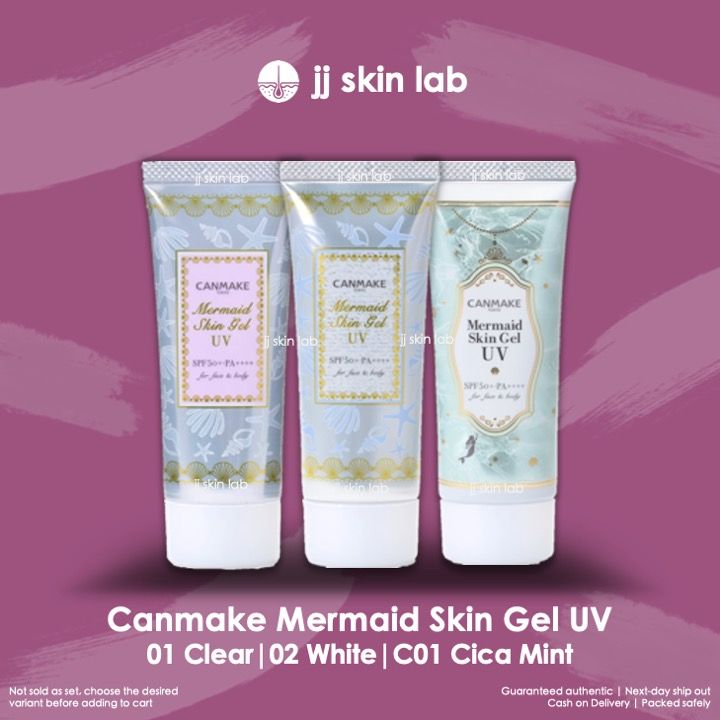 Canmake Tokyo Mermaid Skin Gel UV 01 Clear | 02 White | C01 Cica Mint 40g | Lazada PH