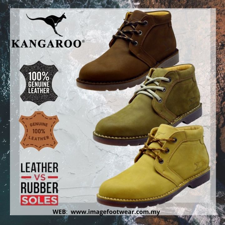 KANGAROO Full Leather Men Mid-Cut Shoe- LM-8493- Size 5 6 7 8 9 10 ...