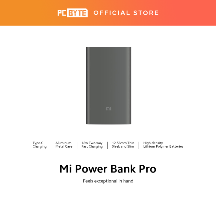 Xiaomi 10000Mah Mi Power Bank Pro - Grey [International Version] | Lazada