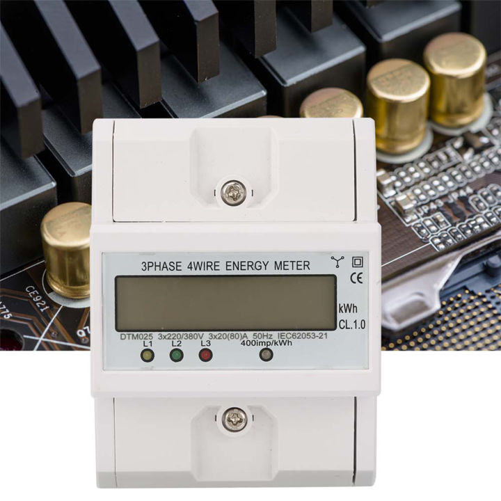 Energy Consumption Digital Electric Power Meter 3 Phase 4P KWh Meter ...