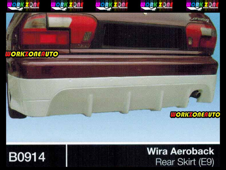 B0914 Proton Wira Aeroback Fiber Rear Skirt (E9) Body kit Bodykit | Lazada