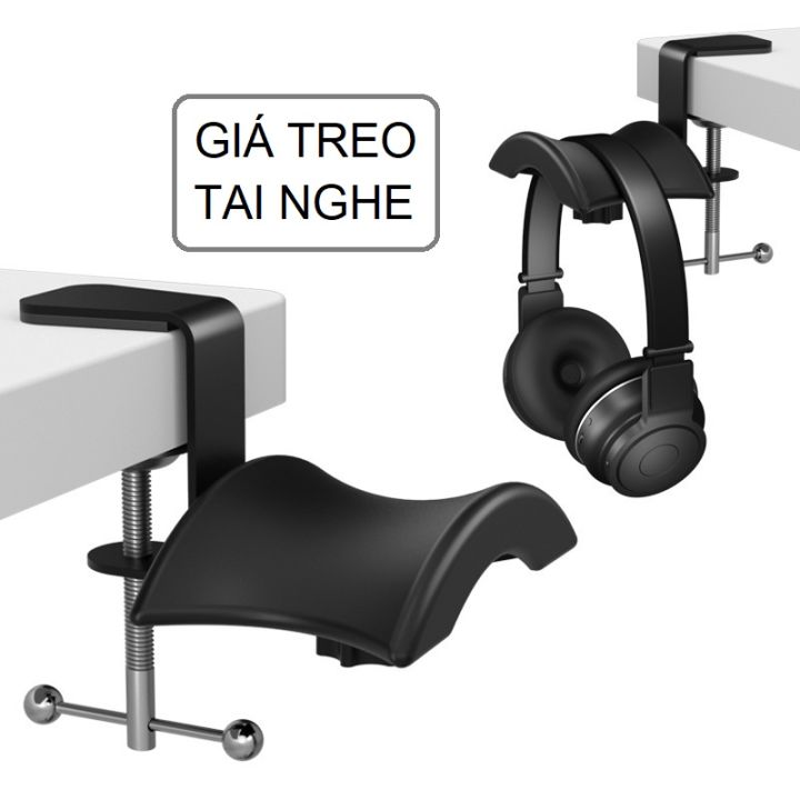 Giá treo tai nghe headphone, móc treo tai nghe kẹp bàn có thể dùng treo ...