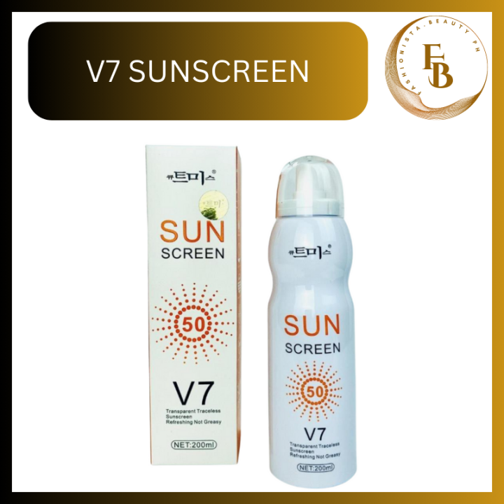 V7 Korean Sunscreen Spray Lotion SPF50 Instant Whitening 200ML | Lazada PH