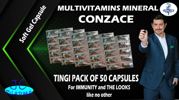 AUTHENTIC MULTIVITAMINS MINERAL CONZACE - TINGI PACK OF 50 CAPSULES ...
