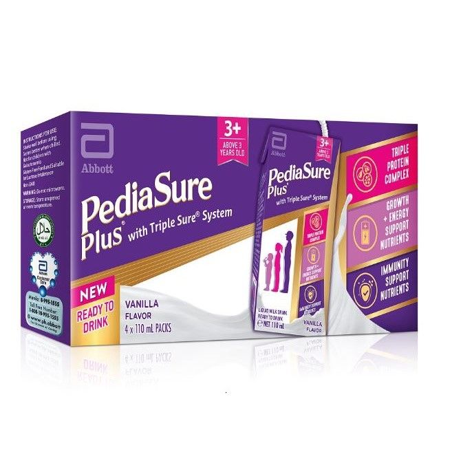 pediasure plus liquid vanilla 110mlx4- feb 27, 2025 exp | Lazada PH