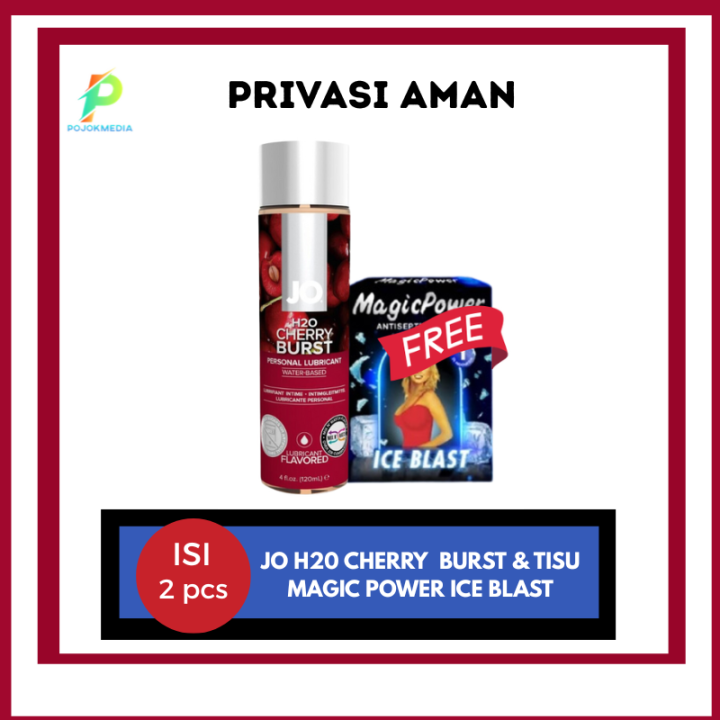 Lubricant Gel System JO H2O Cherry Burst 120mL & Tisu Magic Power Ice ...