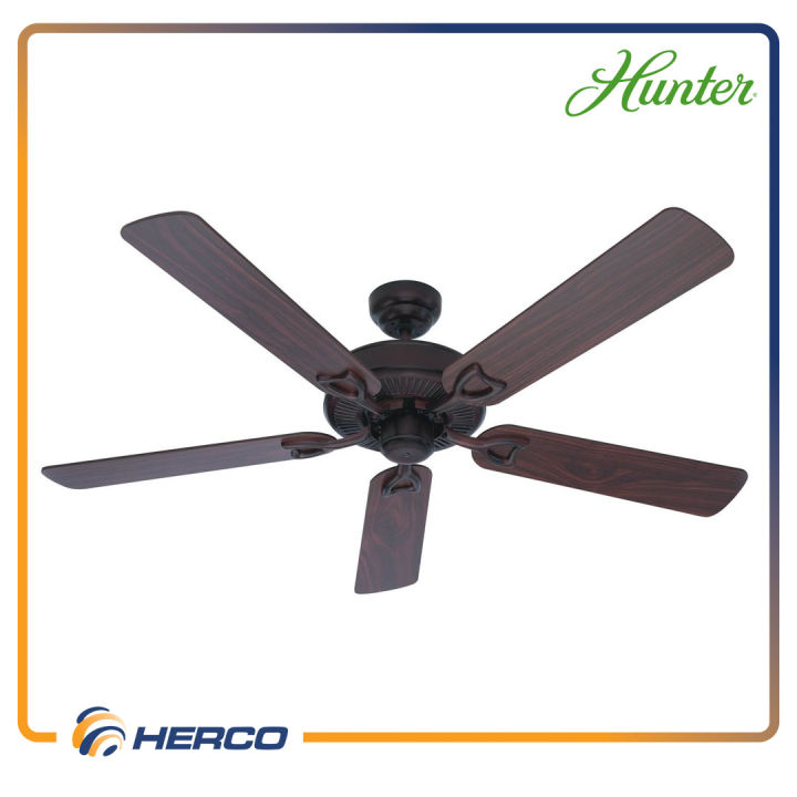 Hunter Revolution Classic Elite 52" Rustic Bronze Ceiling Fan 220v ...