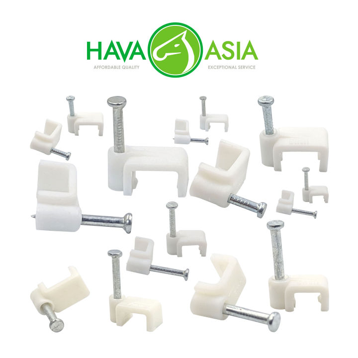 HavaAsia Pvc Nail Cable Wire Clip Wall Hanging Rectangular Clamp (Code: CFA01283-CFA01289 ...