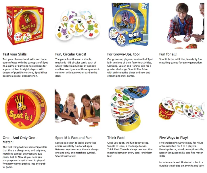 Spot It! Party Card Game Children Educational Toy, Classic, Frozen, Jr ...