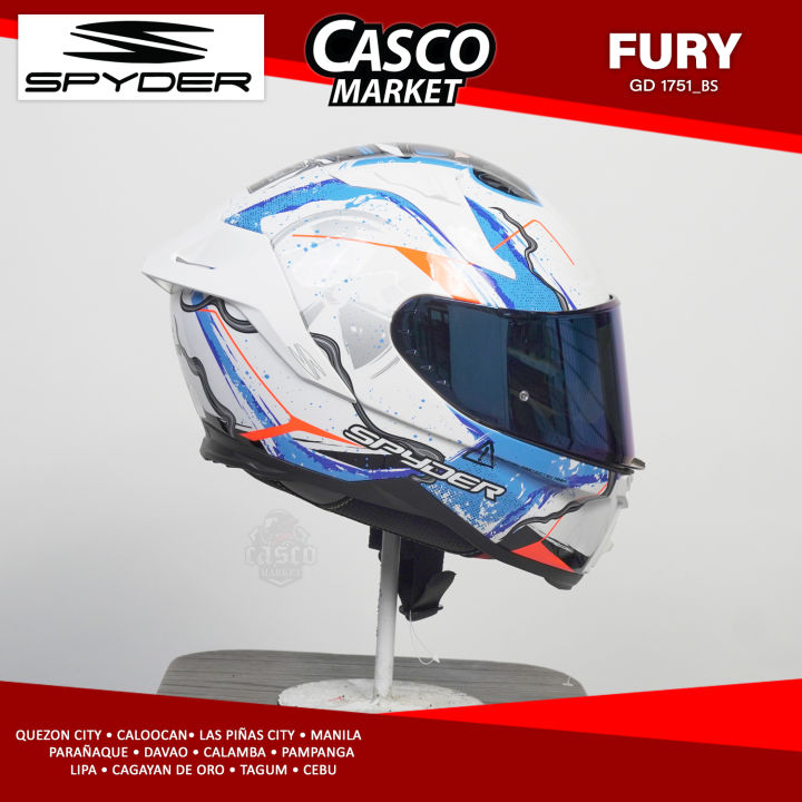 SPYDER FURY GD FULL FACE DUAL VISOR MOTORCYCLE HELMET WITH FREE LENS ...