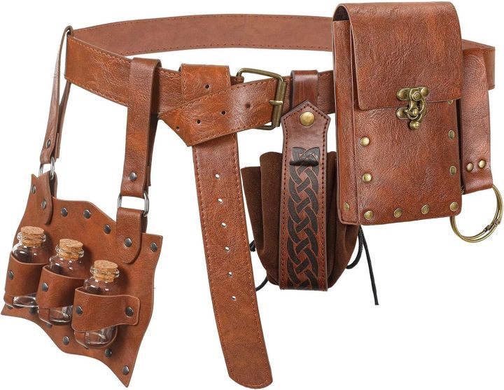 Renaissance Accessories Belt Pouch Medieval Pirate Leather Belt Viking ...