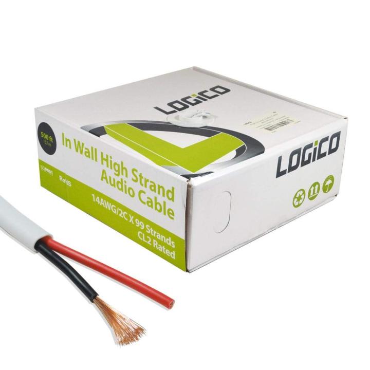 สายสำหรับภายใน Logico in Wall CL2 Audio Speaker Wire 14/2 14AWG 2 ...