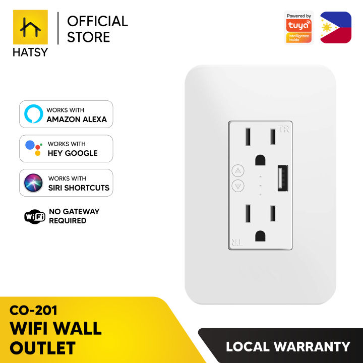 HATSY - 2 Gang Smart Wi-Fi Wall Socket with USB v2 - AC100-240V, 10 ...