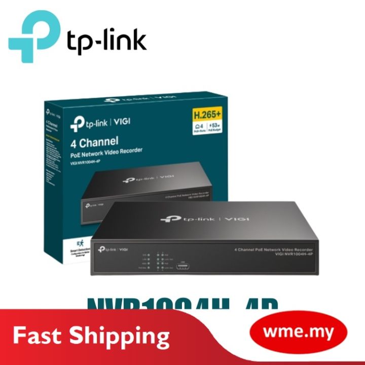 TP-LINK 4K VIGI NVR1004H-4P 4-Channel Network Video Recorder | Lazada