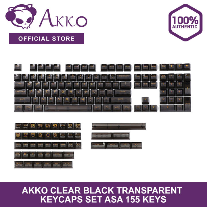 Akko Clear Black Transparent Keycaps Set ASA 155 Keys | Lazada PH